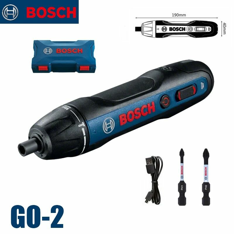 Электрическая отвертка Bosch GO2 c Бита PH1 PH2