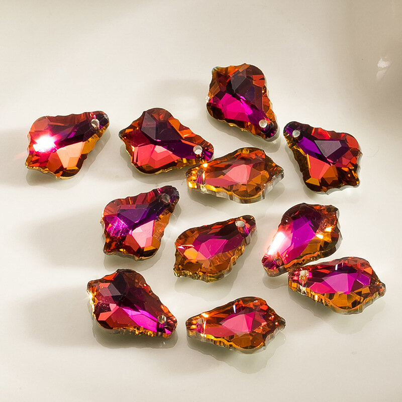 12/упак. Кленовый лист имитация кристалла кулон аксессуары DIY аксессуары из бисера ожерелье кулон ювелирные аксессуары