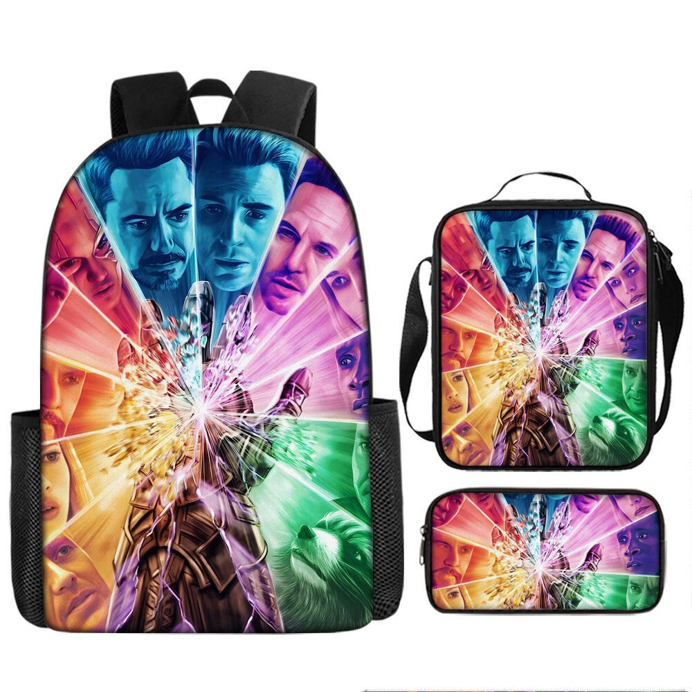 Трансграничный бестселлер: рюкзак «Мстители», набор школьных сумок из трех предметов для учащихся начальной и средней школы, рюкзак с цифровой 3D-раскраской