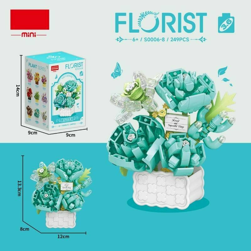 Декоративный набор цветков подсолнечника, гвоздики и розы для сборки из стандартных блоков, для дома и обучения