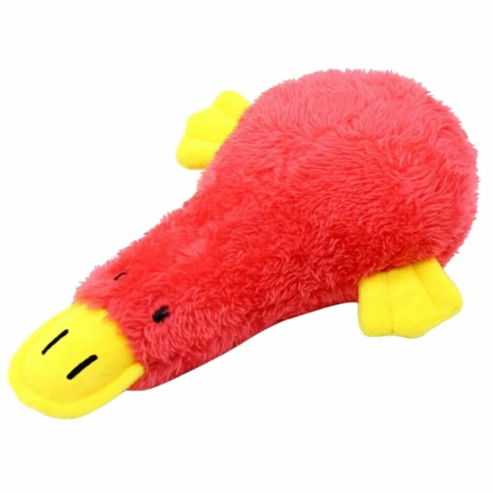 (1 шт) Игрушка для собак Мягкая уточка - Красная