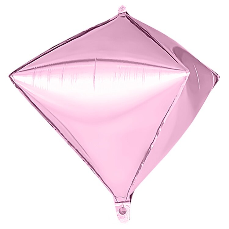 Воздушный шарик Agura 26", 3D алмаз, без рисунка, металлик, Flamingo