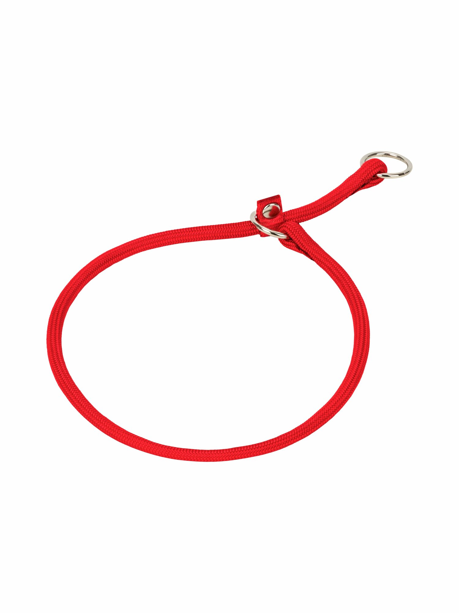 Ошейник-удавка для средних и крупных собак, с двумя кольцами, шнур 6мм, обхват шеи до 45см, красный, ZooOne, 76-2774