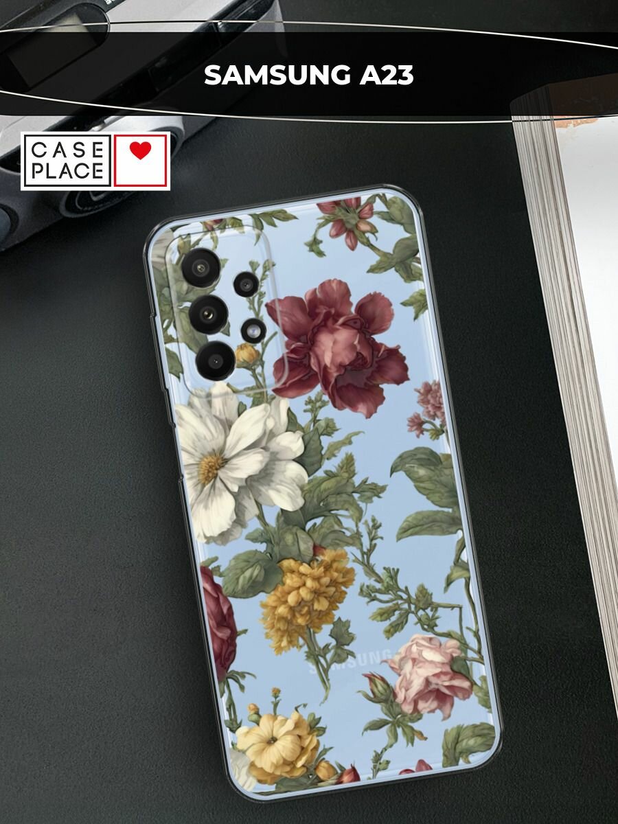 Чехол на Samsung Galaxy A23 / Самсунг Галакси А23 с принтом Акварельные цветы 2