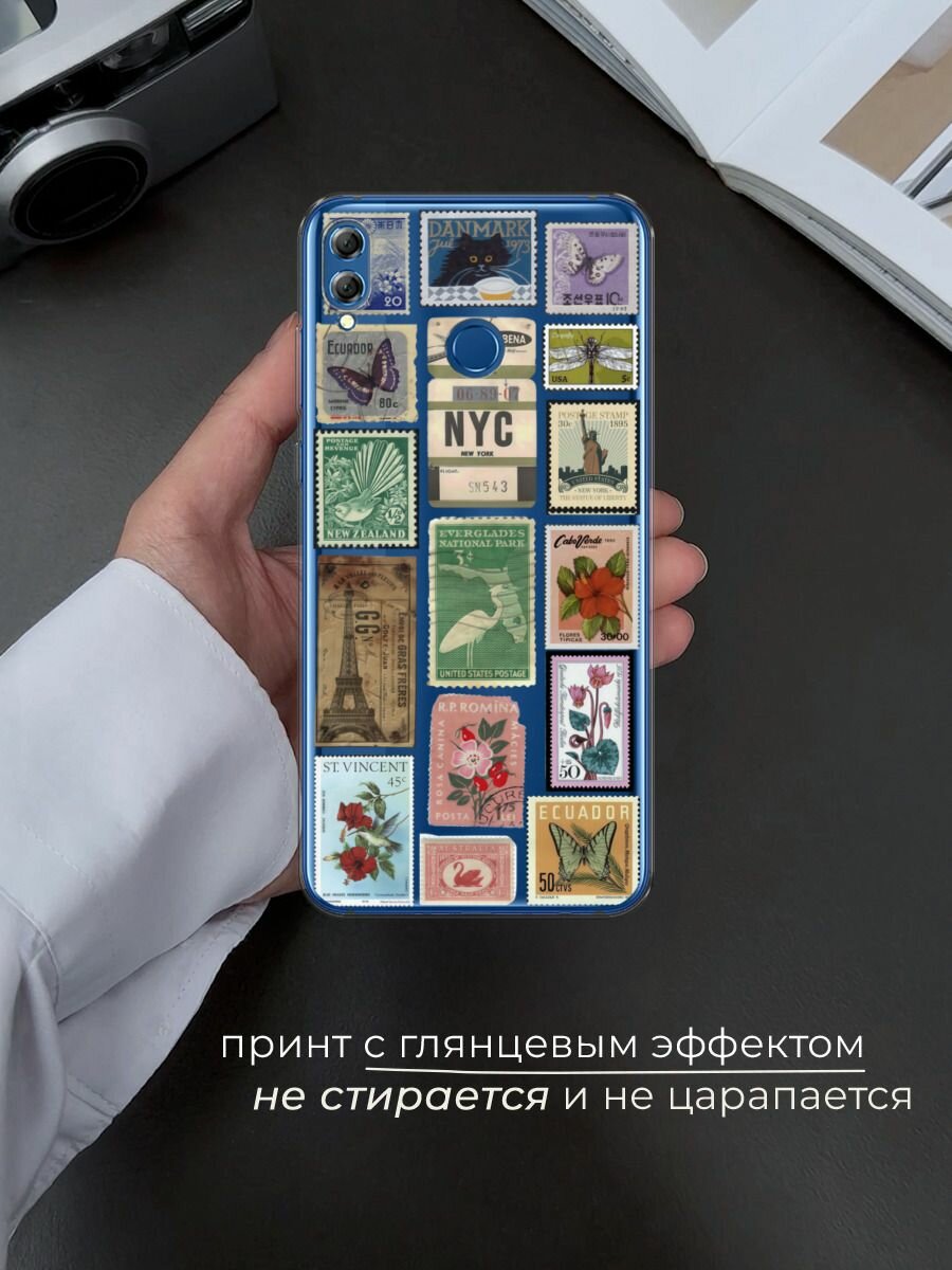 Силиконовый чехол на Honor 8X / Хонор 8Х с принтом Марки — фото 1