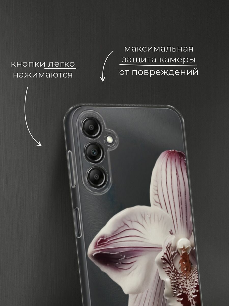 Чехол на Samsung Galaxy A15 / Самсунг А15 с принтом Белая орхидея — фото 1