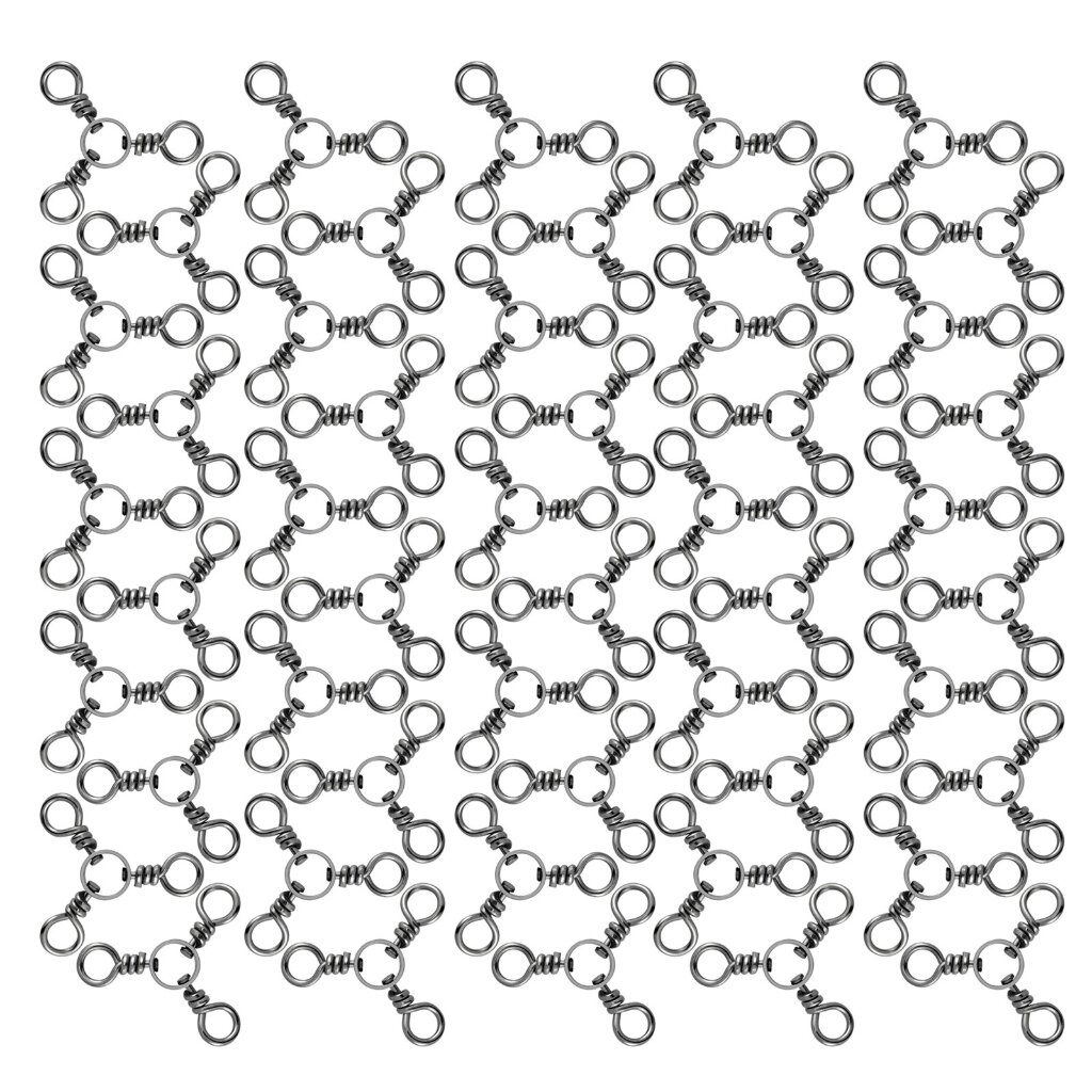 50 шт, соединитель Luya, поворотный крюк trident, № 8