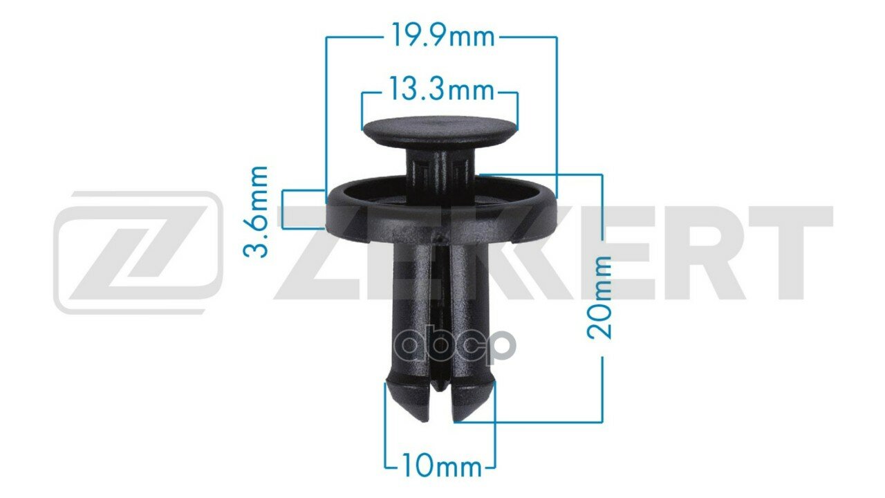 Клипса крепёжная Toyota (миним. кол-во заказа 10 шт) Zekkert арт. be-3746