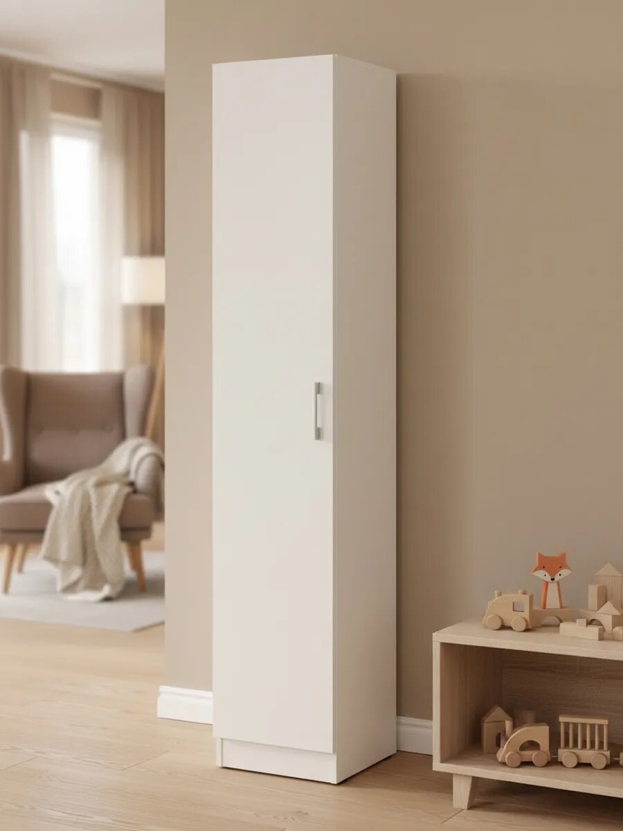 Для одежды шкаф пенал FRESTER с полками деревянный распашной, от производителя