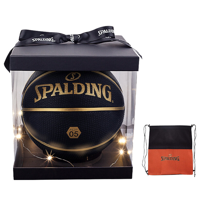 Баскетбольный мяч унисекс SPALDING Pilot Collection 85 010Y PILOT 05, Dark Blue/Black Gold, Китай