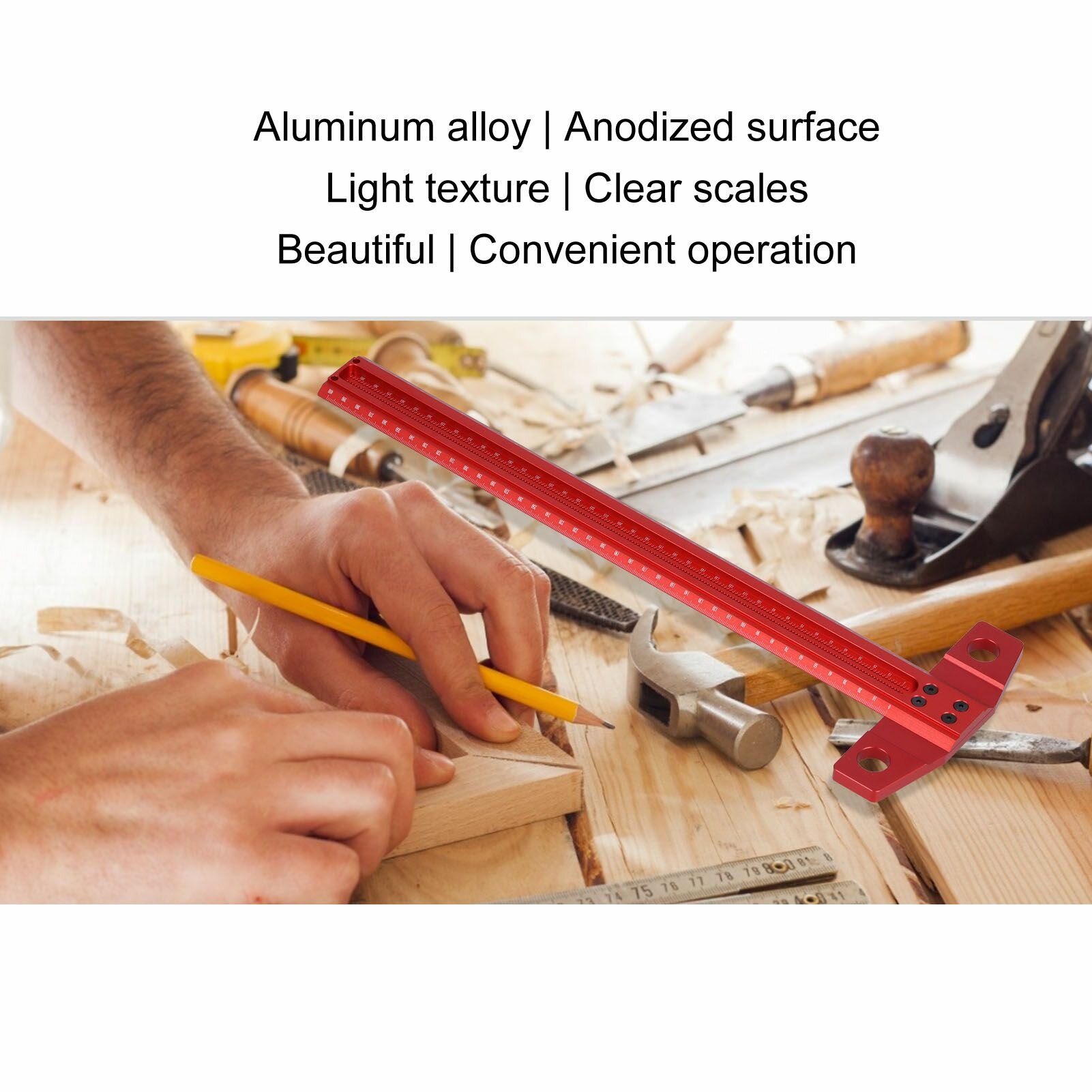 Квадратная линейка Т-типа, угловой писец, алюминиевый маркировочный калибр для обработки стекла, деревообработки, 400 мм