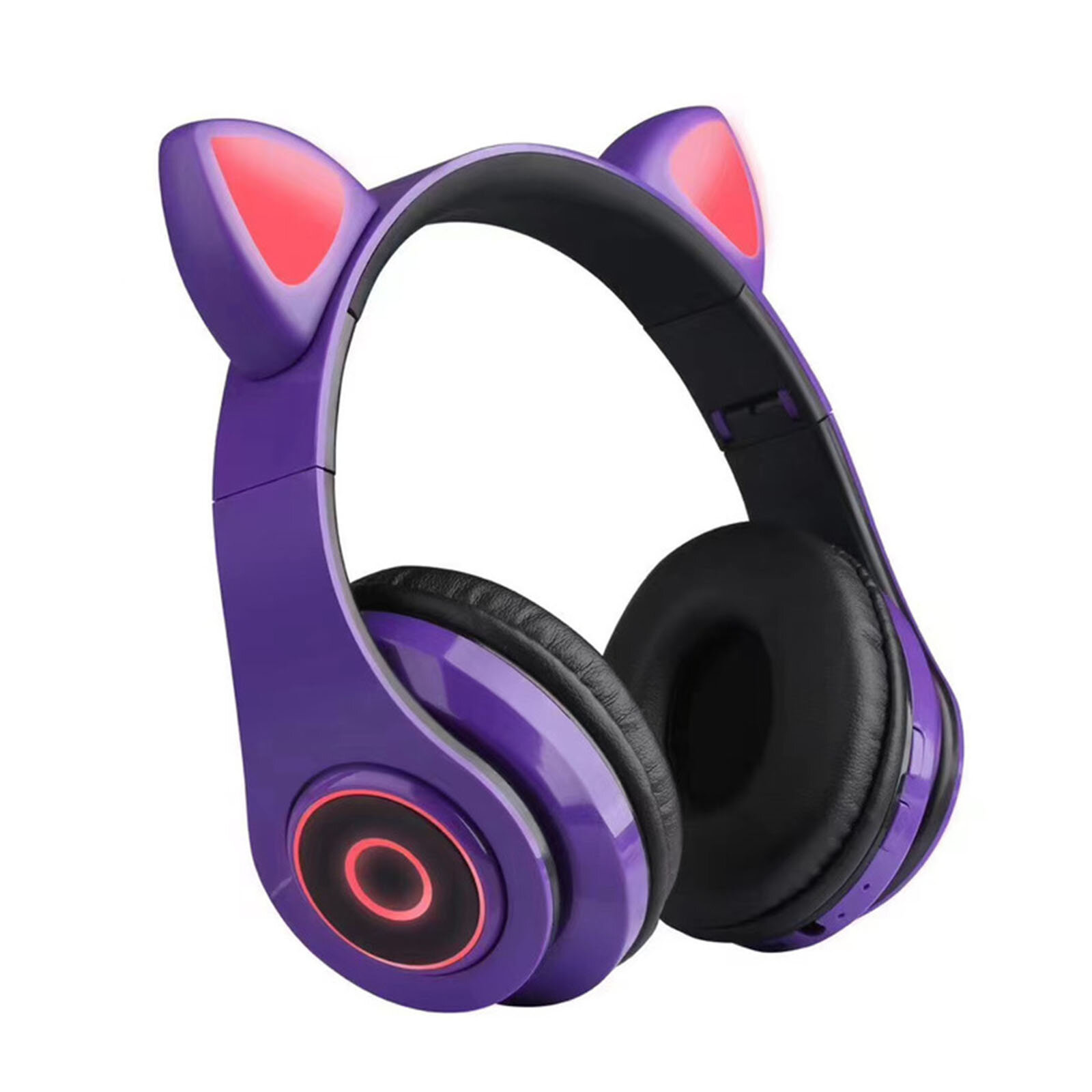 Наушники B39 Over Ear с котиковыми ушами, свечение, складные, беспроводные BT5.0, с микрофоном, AUX IN, TF карта, MP3 плеер для ПК, ноутбука, компьютера, мобильного телефона, черный, белый, розовый, красный, темно-синий, фиолетовый, хаки (доступные цвета)