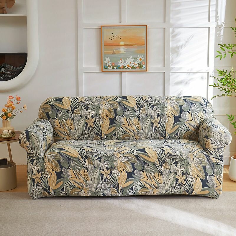 Чехол на мебель; Чехол на двухместный диван на резинке с подлокотниками