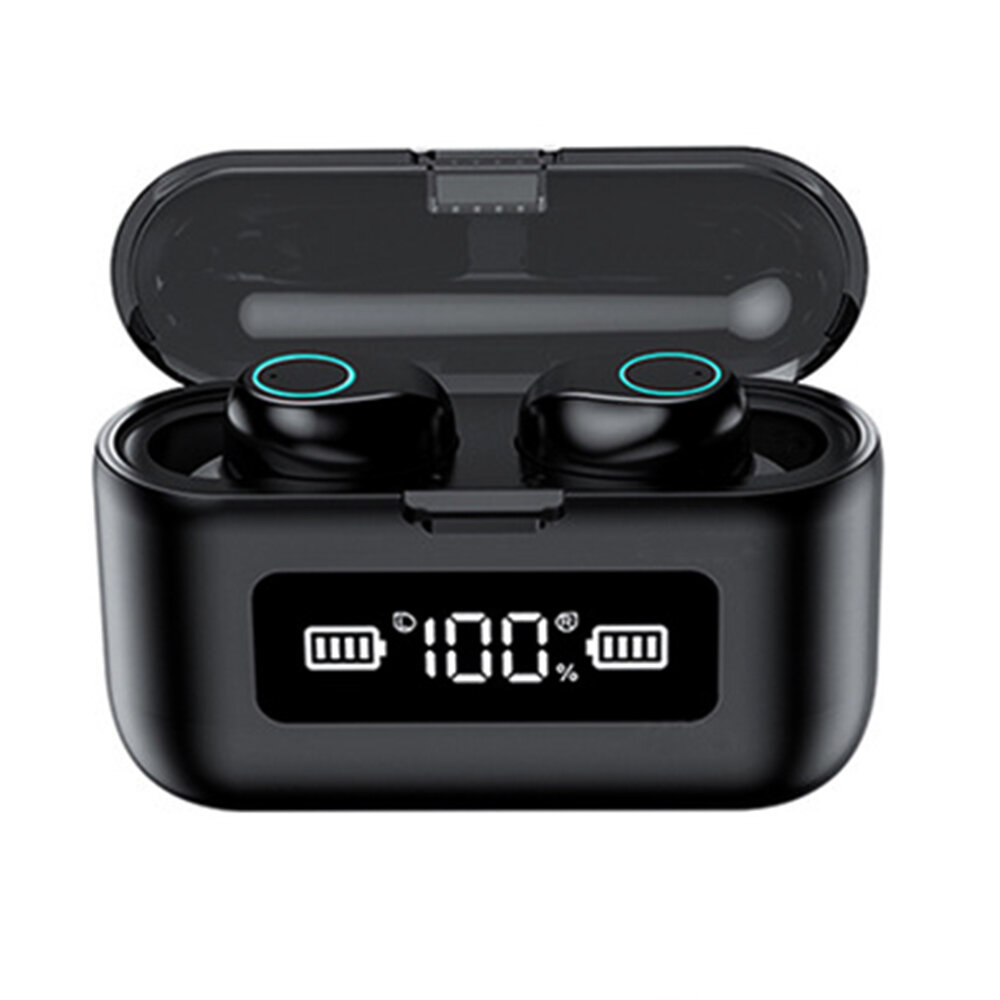 Наушники F9-281 True Wireless Earbuds (Aperture) TWS BT 5.0 со встроенным микрофоном, сенсорным управлением, LED дисплеем, технологией шумоподавления CVC, зарядным футляром 2000mAh, водонепроницаемостью IPX7 для спорта, тренажера, игр, музыки