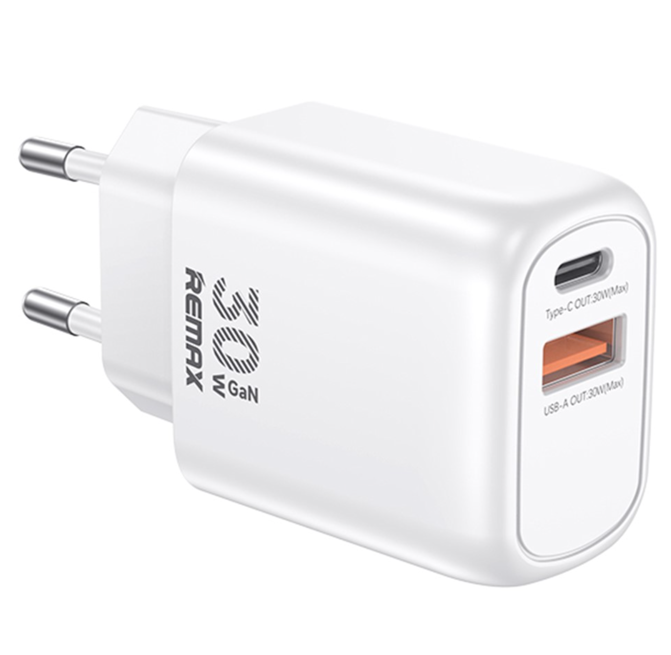 Зарядный адаптер Remax 30W+QC3.0 Type-C+USB RP-U18 белый