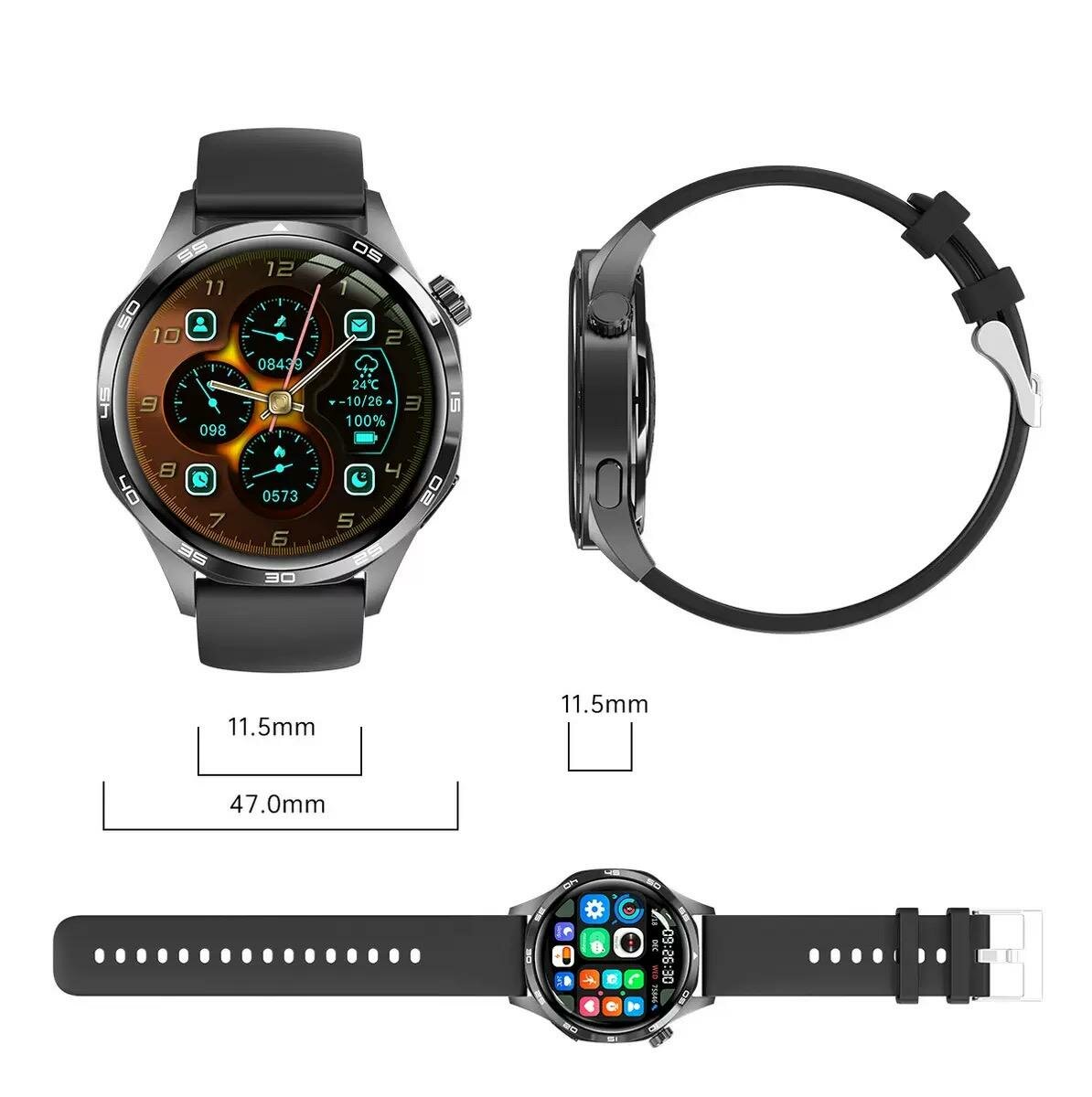 Умные часы GT5 PRO для мужчин, Watch 5 Pro, AMOLED HD экран, Bluetooth звонки, GPS трек, NFC, пульсометр, компас, смарт-часы