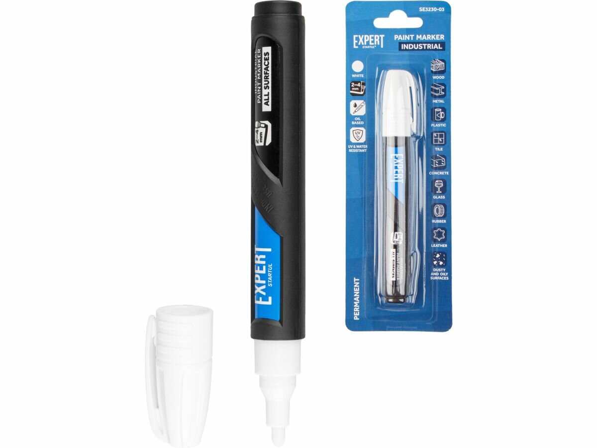 Маркер строительный перманентный белый EXPERT STARTUL (SE3230-03)