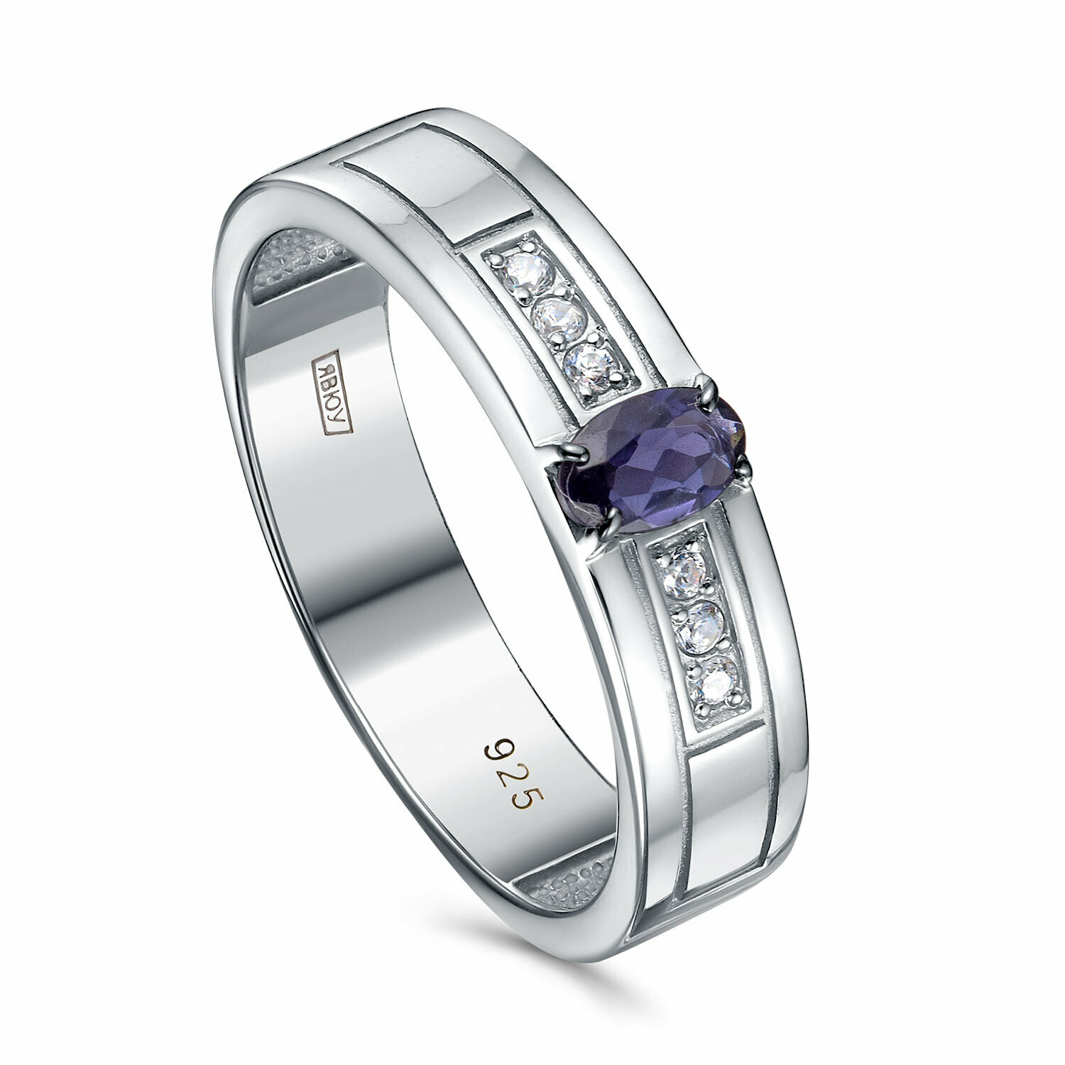 Кольцо, серебро, 925 проба, фианит