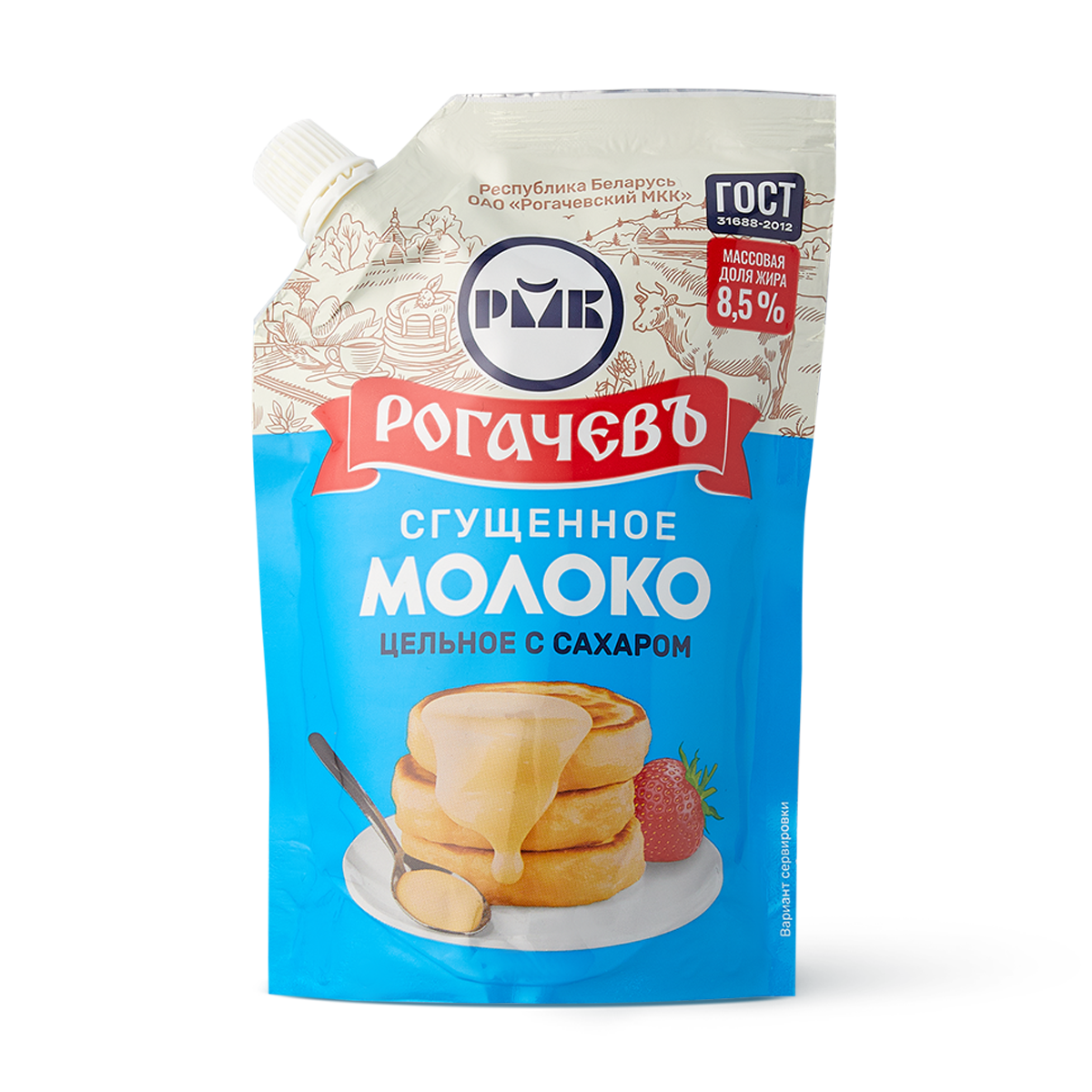 Сгущенное молоко Рогачевъ, 8,5%, дой-пак, с дозатором, 270 г