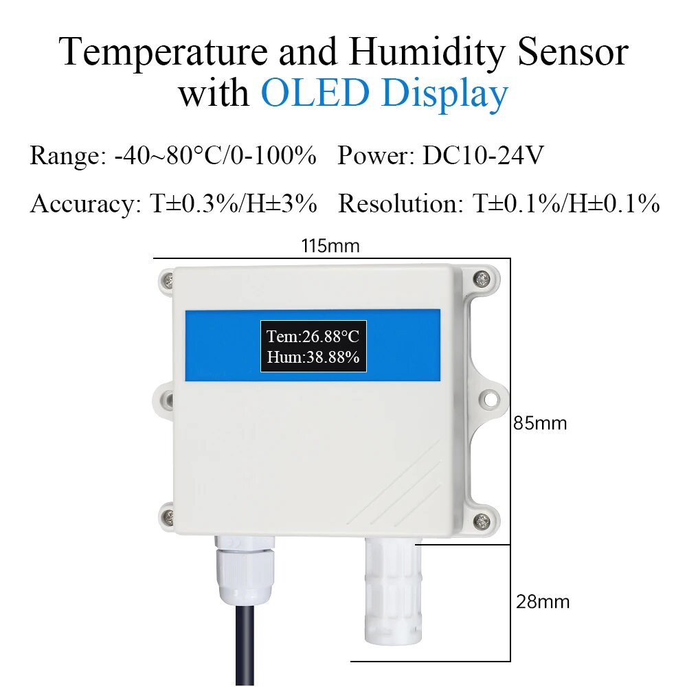 Датчик температуры и влажности UICPAL RS485 4-20mA with display