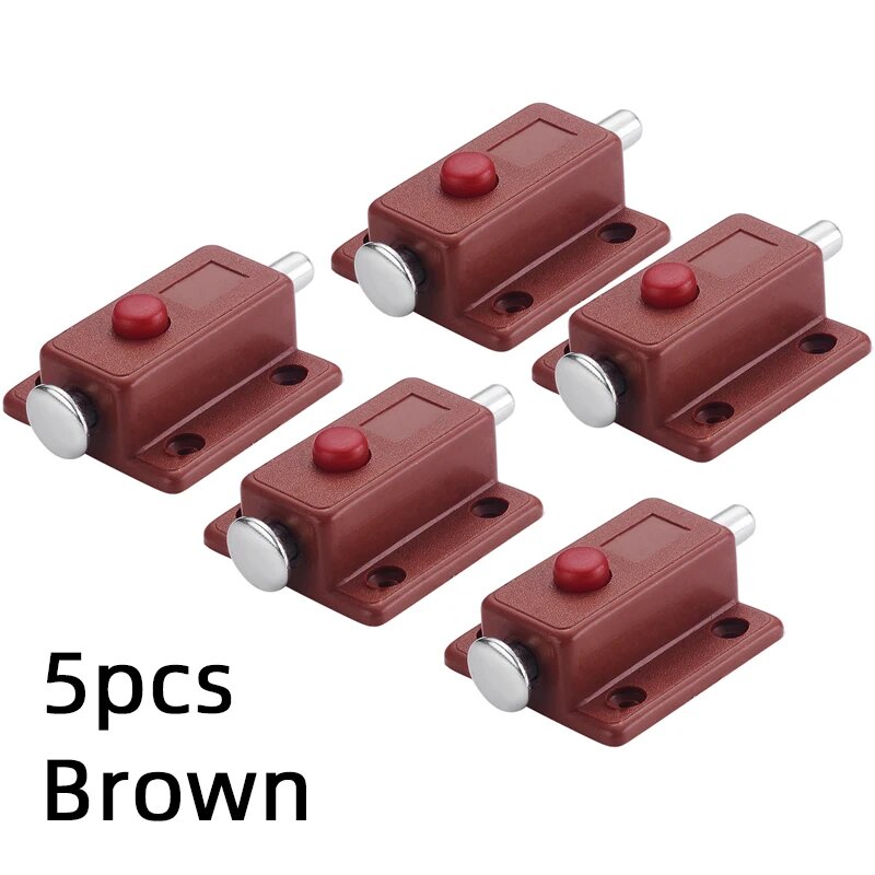 Дверные болты, защелка, замок для окна, шкафа, кнопка, пружинный болт, дверная Brown latch 5 pcs