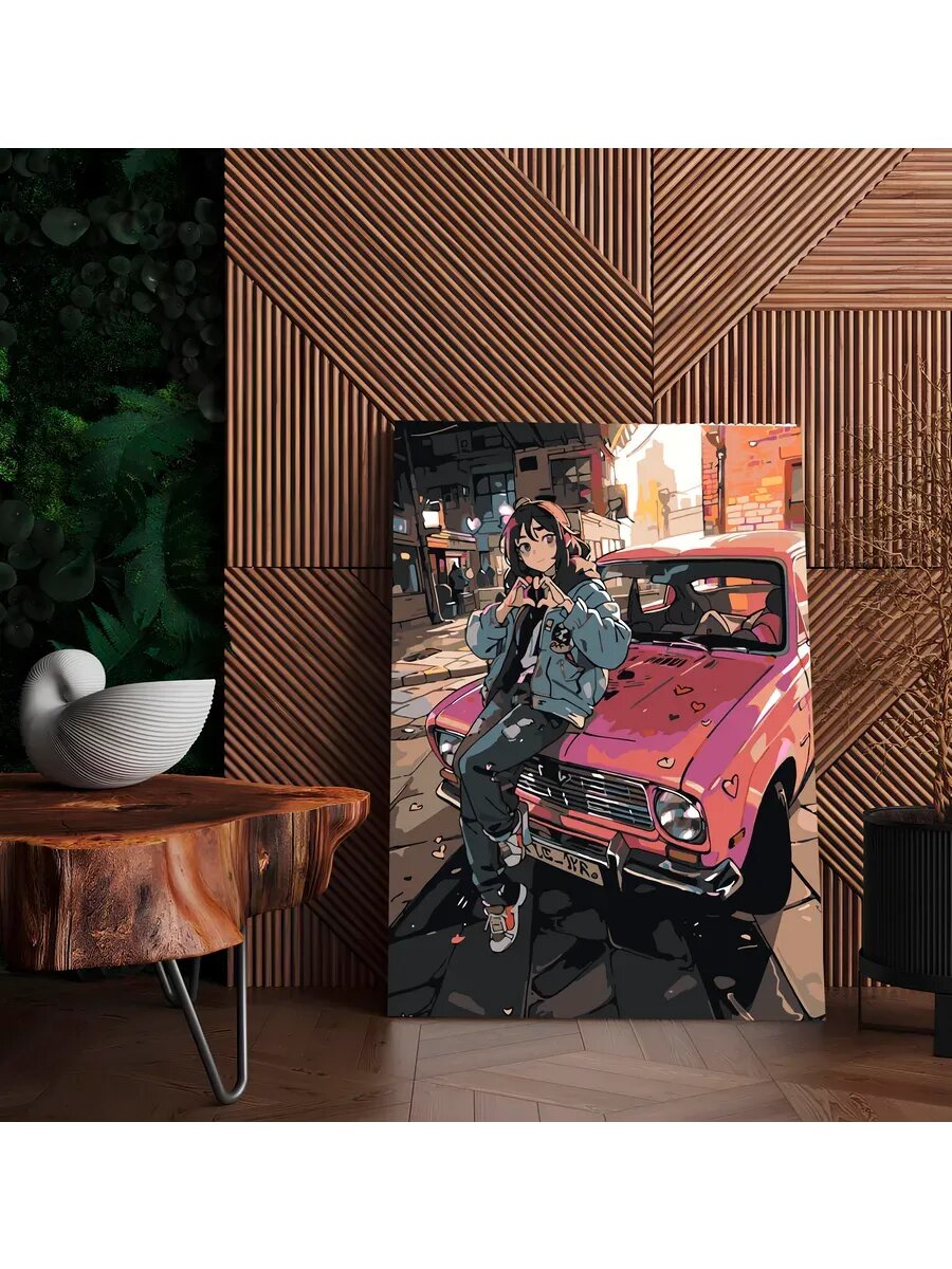 Картина по номерам Аниме-Девушка-Жигули