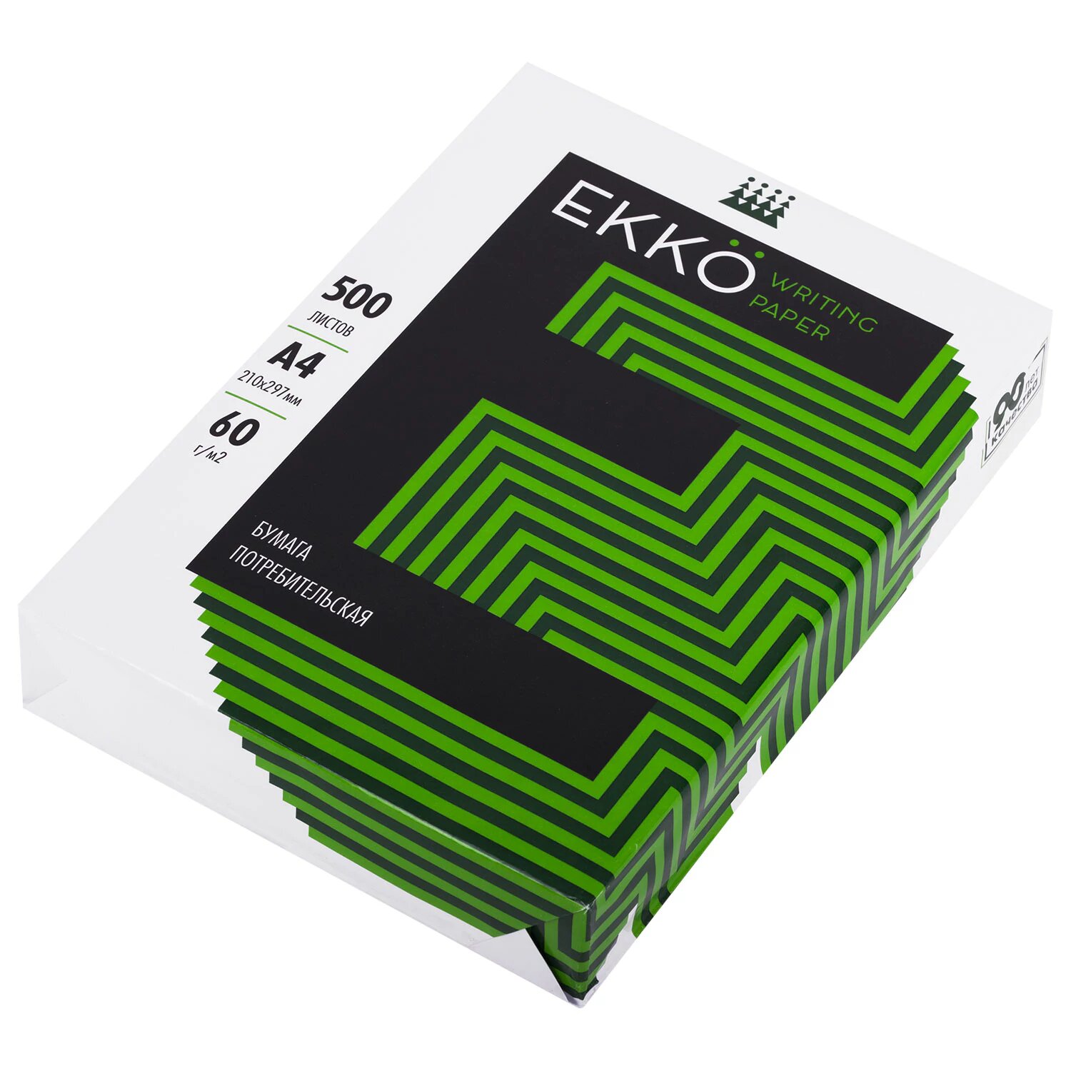 Бумага А4, 60 г/м2, белизна 60%, 500 листов, Россия, екко, 114320