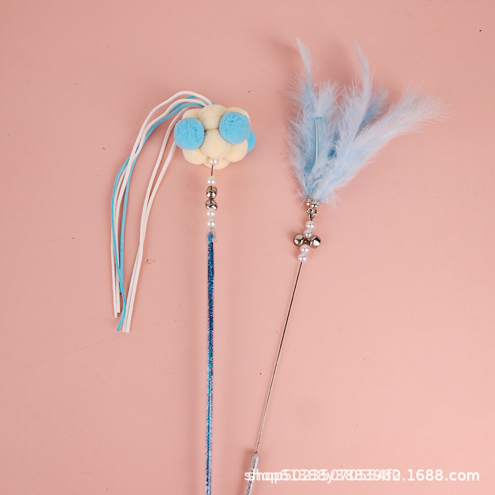 Оптовая сеть красная кошка фея дразнящая кошачья палочка два комплекта длинное перо стальной проволоки игрушка укус