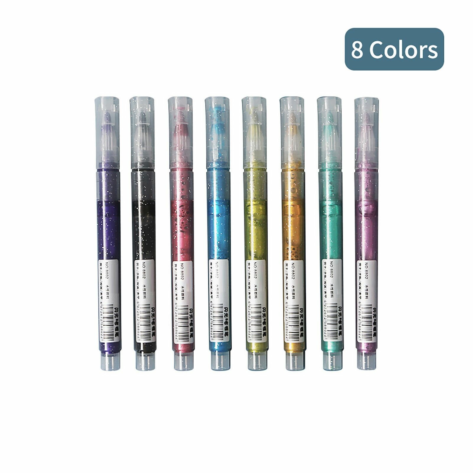 8 цветов металлические маркеры для рисования на черной бумаге, скрапбукинг
