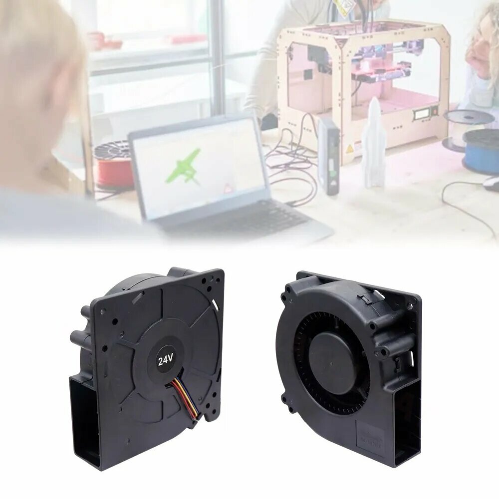 24 - разрядный вентилятор постоянного тока 12x12x3 мм c двумя шариками, 24 В, 4-контактный, вертикальный и нижний