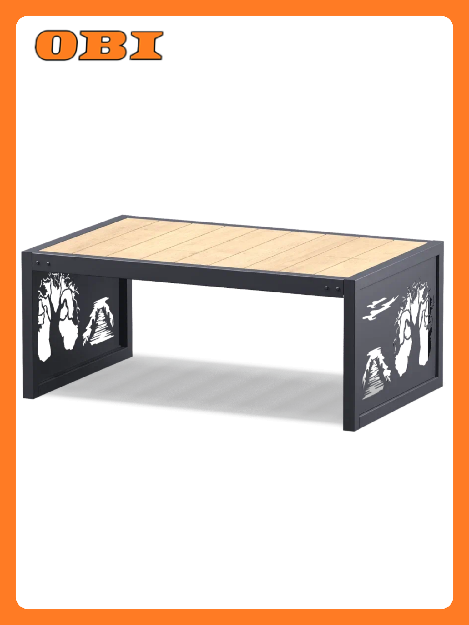 Стол садовый 4631170649001, 120x50x70 см, обеденная зона, деревянный, металлический