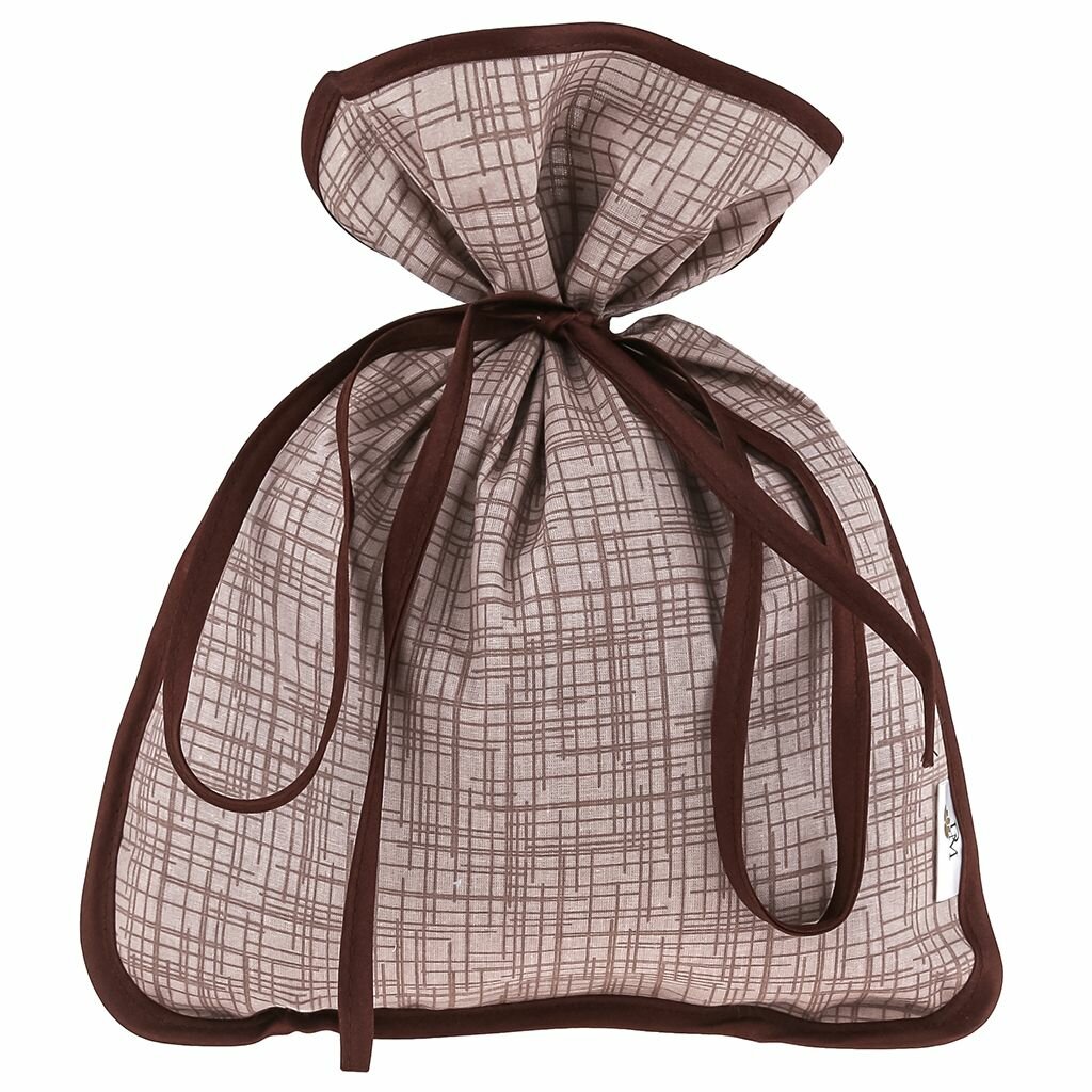 Эко-мешочек Домашняя Мода Ария , из хлопка, бежевый, с завязками, 25х30 см (М1-2/3-о)