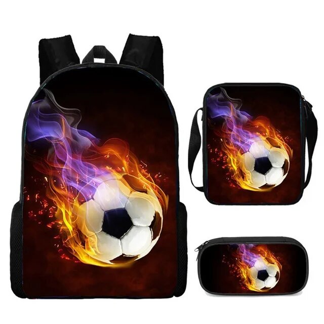 3 шт./компл, повседневные модные футбольные школьные сумки с героями мультфильмов для мальчиков и девочек, сумки для футбольных книг с героями мультфильмов, наборы рюкзаков, школьные подарки