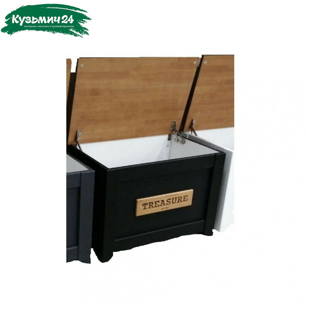 Сундук Treasure для хранения предметов, Береза+МДФ, черный, 470х510х740 мм, 1 шт