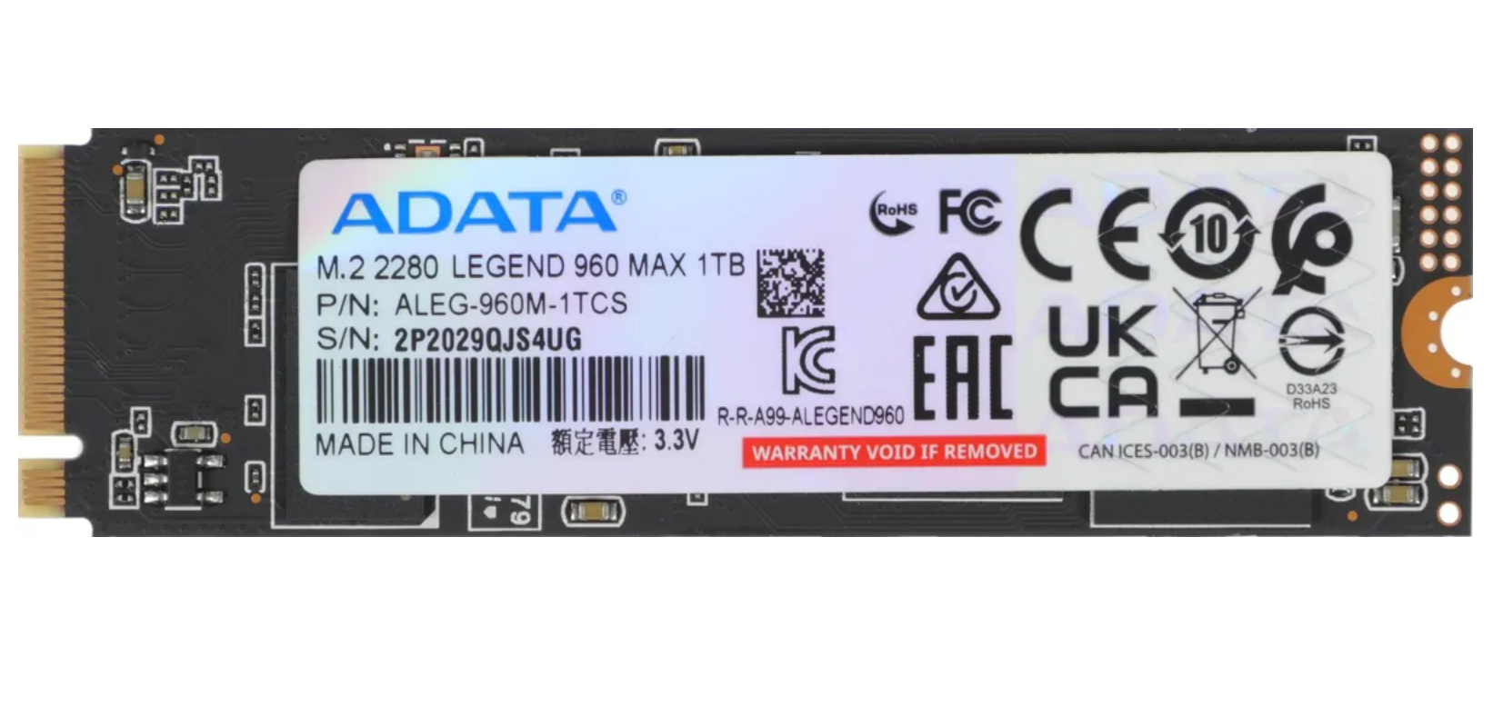 SSD жесткий диск ADATA LEGEND 960 M.2 2280 ALEG-960M-1TCS, 1ТБ