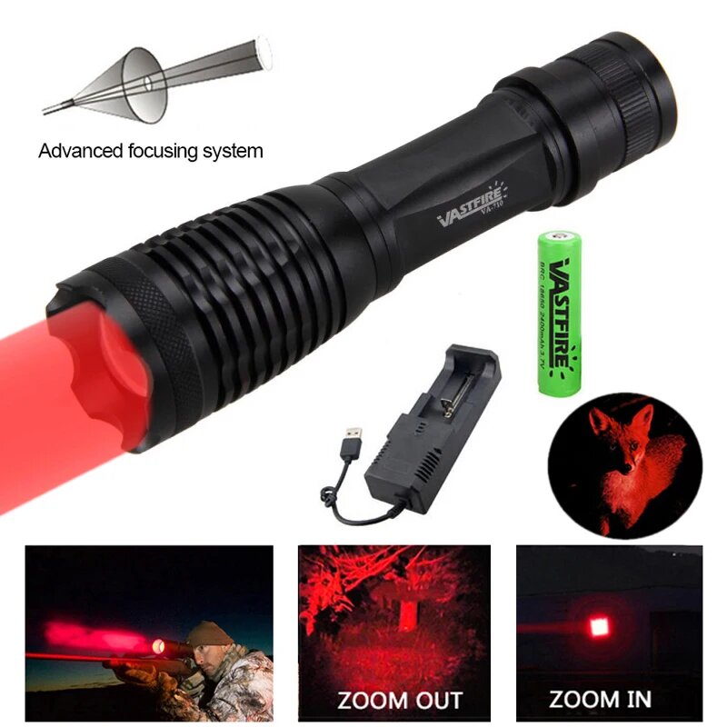 VASTFIRE охотничий фонарик C8s белый/красный/зеленый Красный, White Type B1
