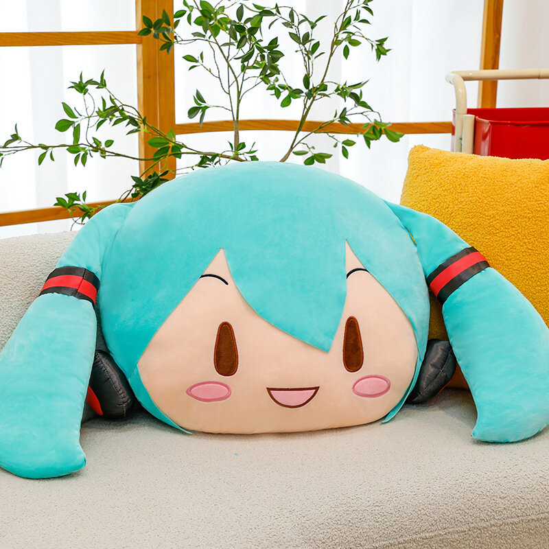 Плюшевая подушка Hatsune Miku 40 см, мягкая флисовая, для девочек, очаровательный аниме-персонаж, идеально подходит для