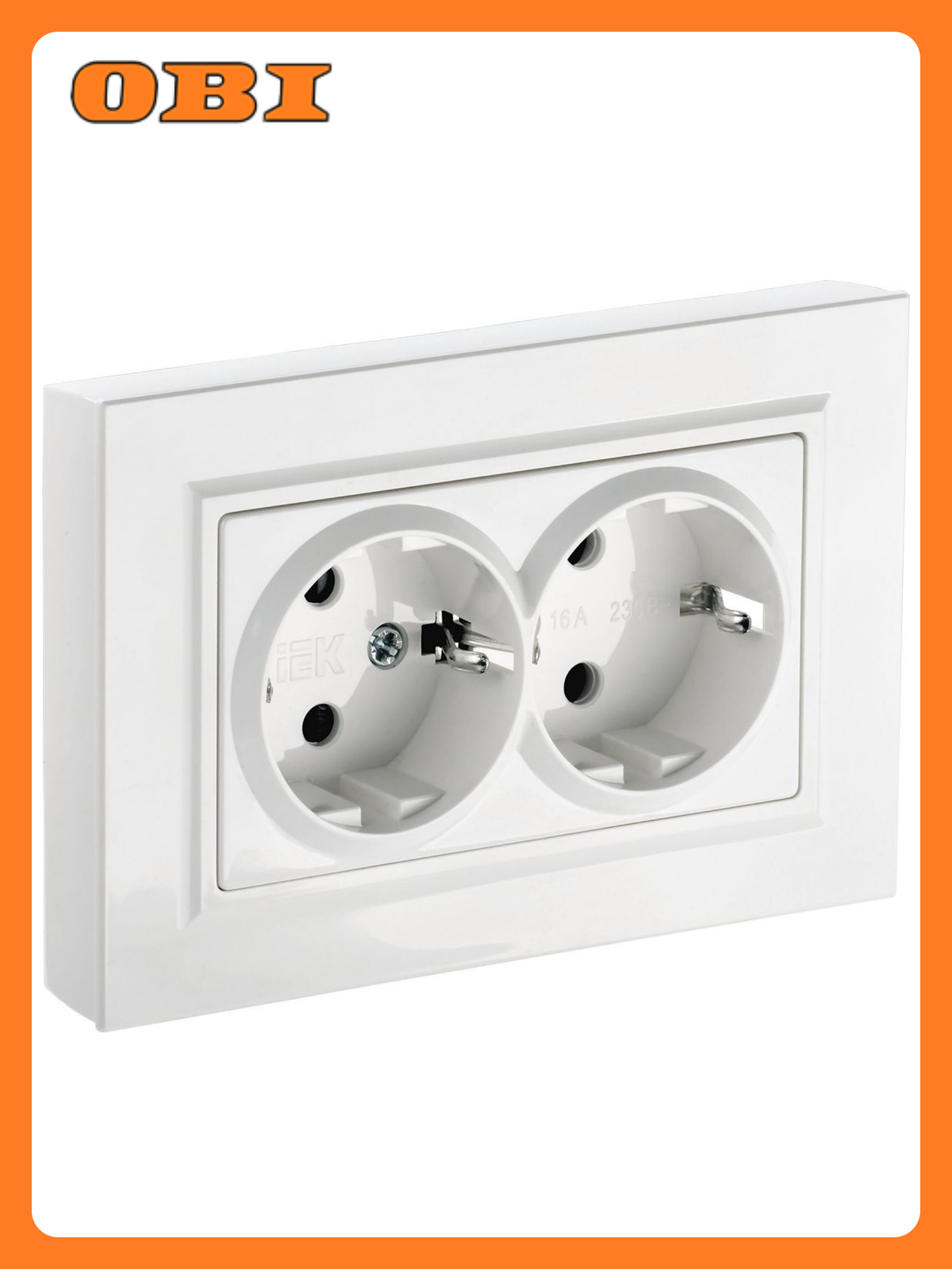 BRITE Розетка 2-я с з/к/ш 16А в сб. РСш12-3-БрБ бел. IEK