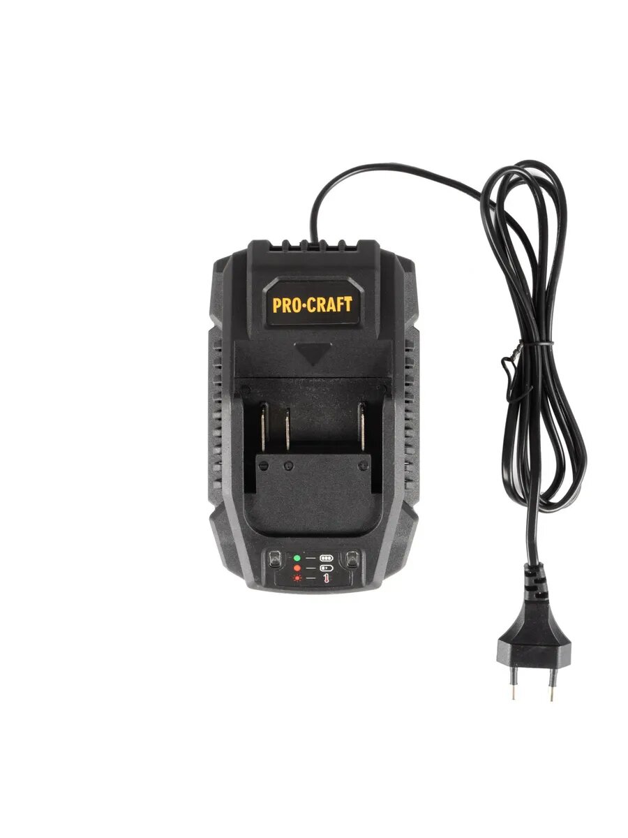 Зарядное устройство ProCraft, для PHA50, PHA40, PHA30, PWA36, PWA80 и PWA90 Li-Ion, 20 В, 2,4 А, автоотключение