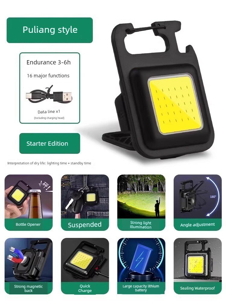 Миниатюрный уличный фонарь-прожектор, сверхъяркий, с магнитом, мощный, для наружного освещения Базовый мини-брелок с