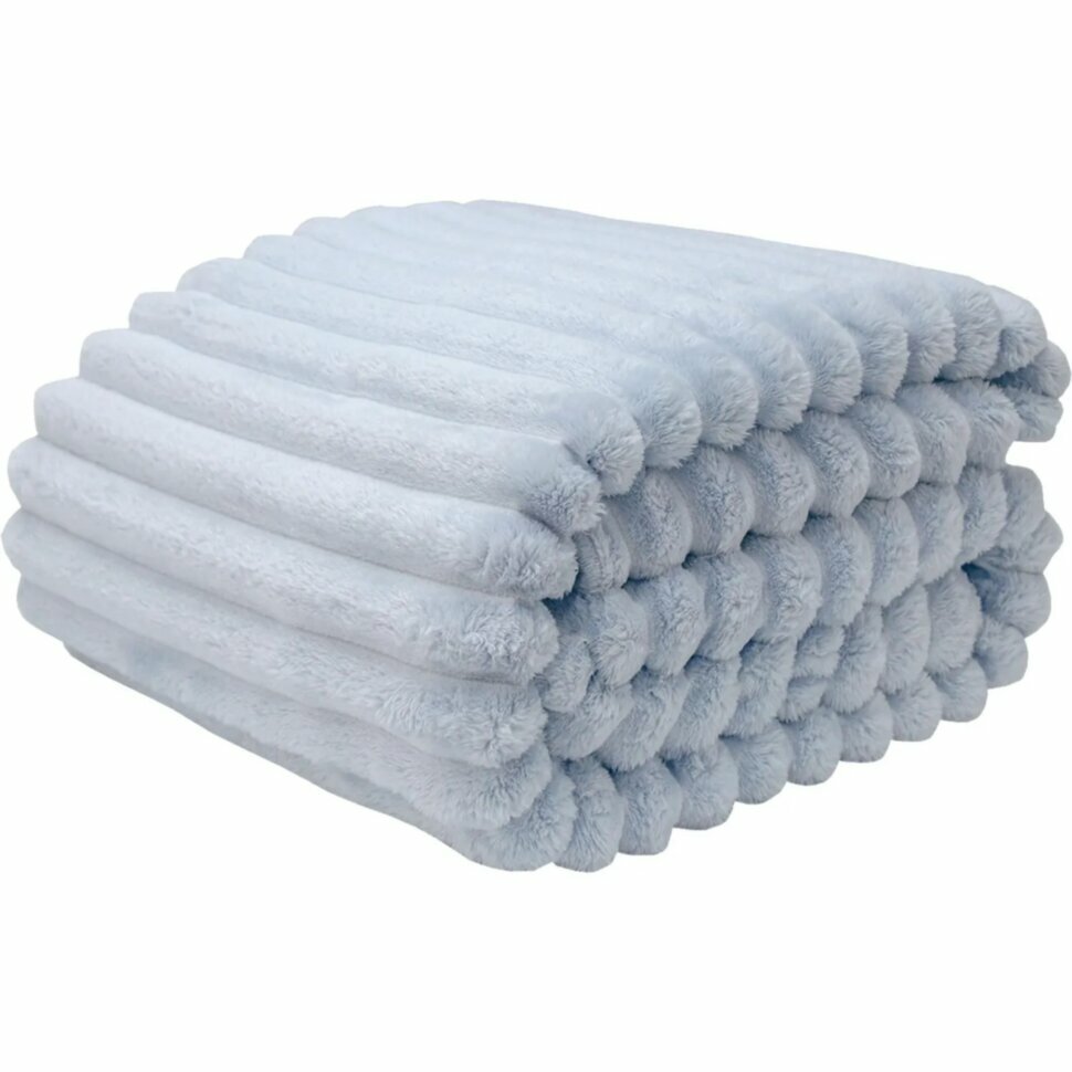 Покрывало 200х220 BRAVO Family велсофт Волна г/к №57 серебро в пакете, 2409236