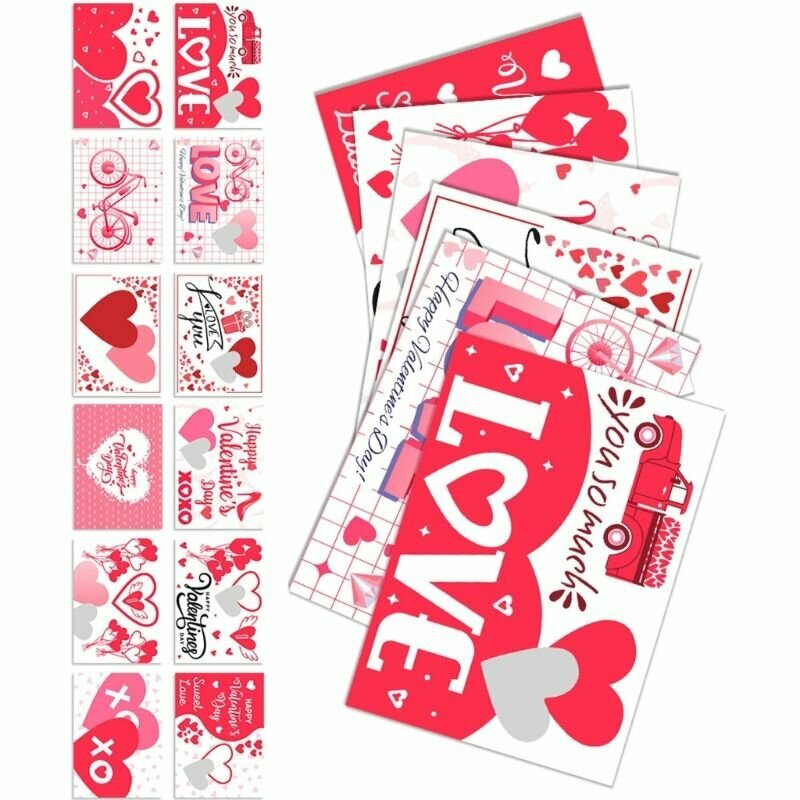 6 шт./компл, скретч-карта на День Святого Валентина