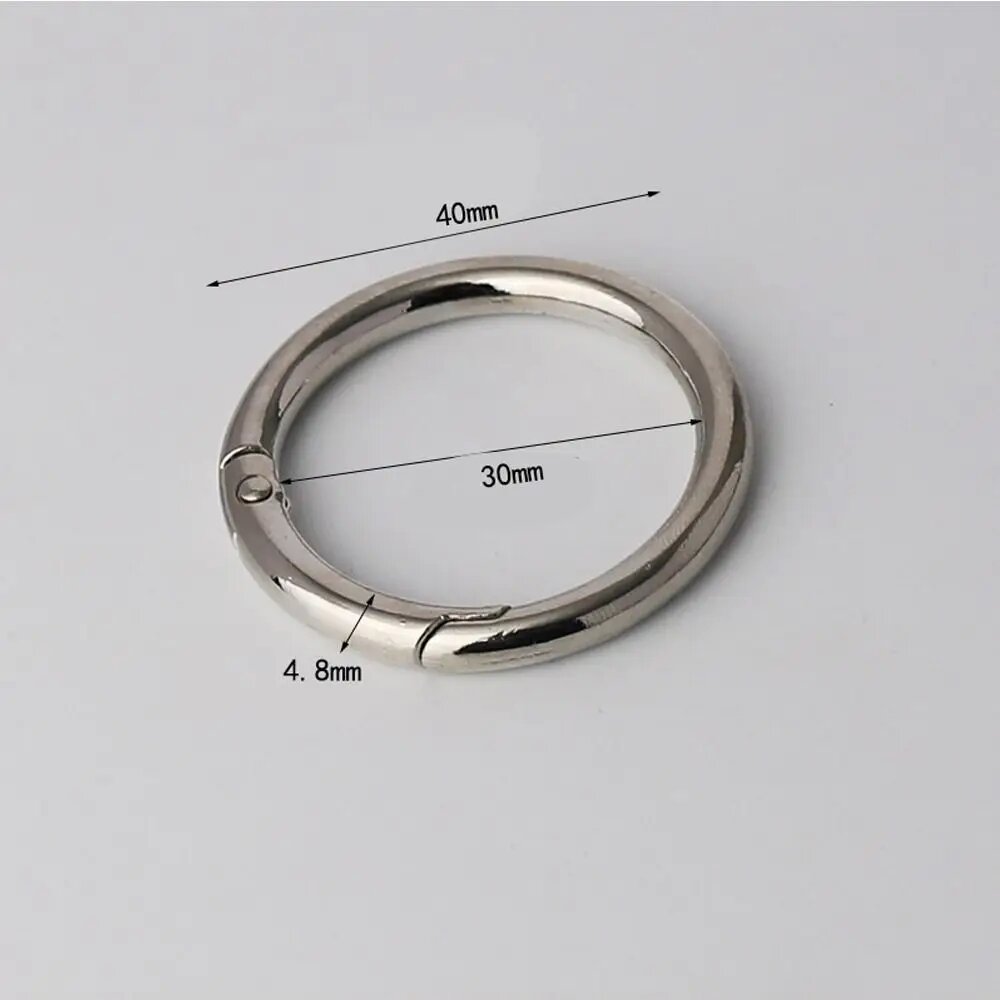 ISKYBOB Пружинные кольца-застежки из цинкового сплава Silver-9-40mm