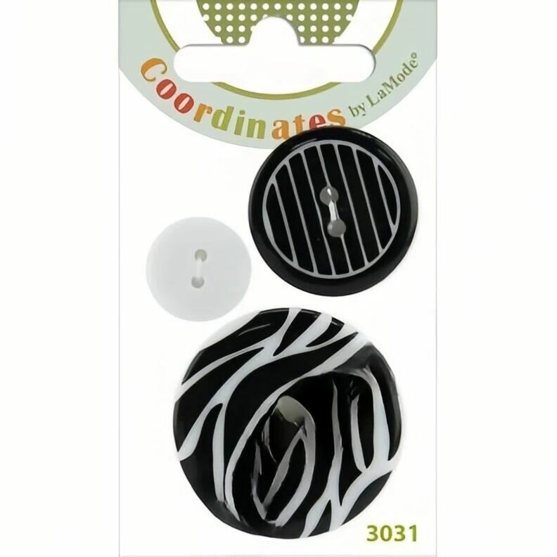 Пуговицы BLUMENTHAL LANSING "Coordinates I", черно-белые, 3 шт