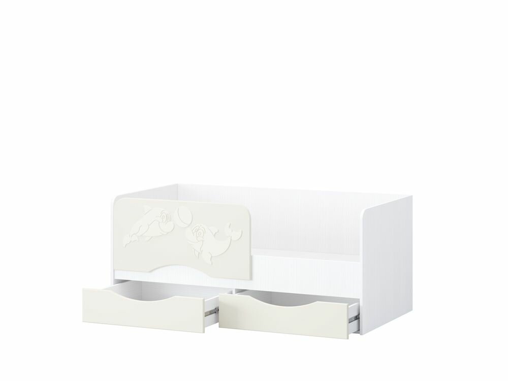 Кровать детская Дельфин-2 МДФ (сп. место 0,8х1,6 ), дуб белый / милк (Регион 058)