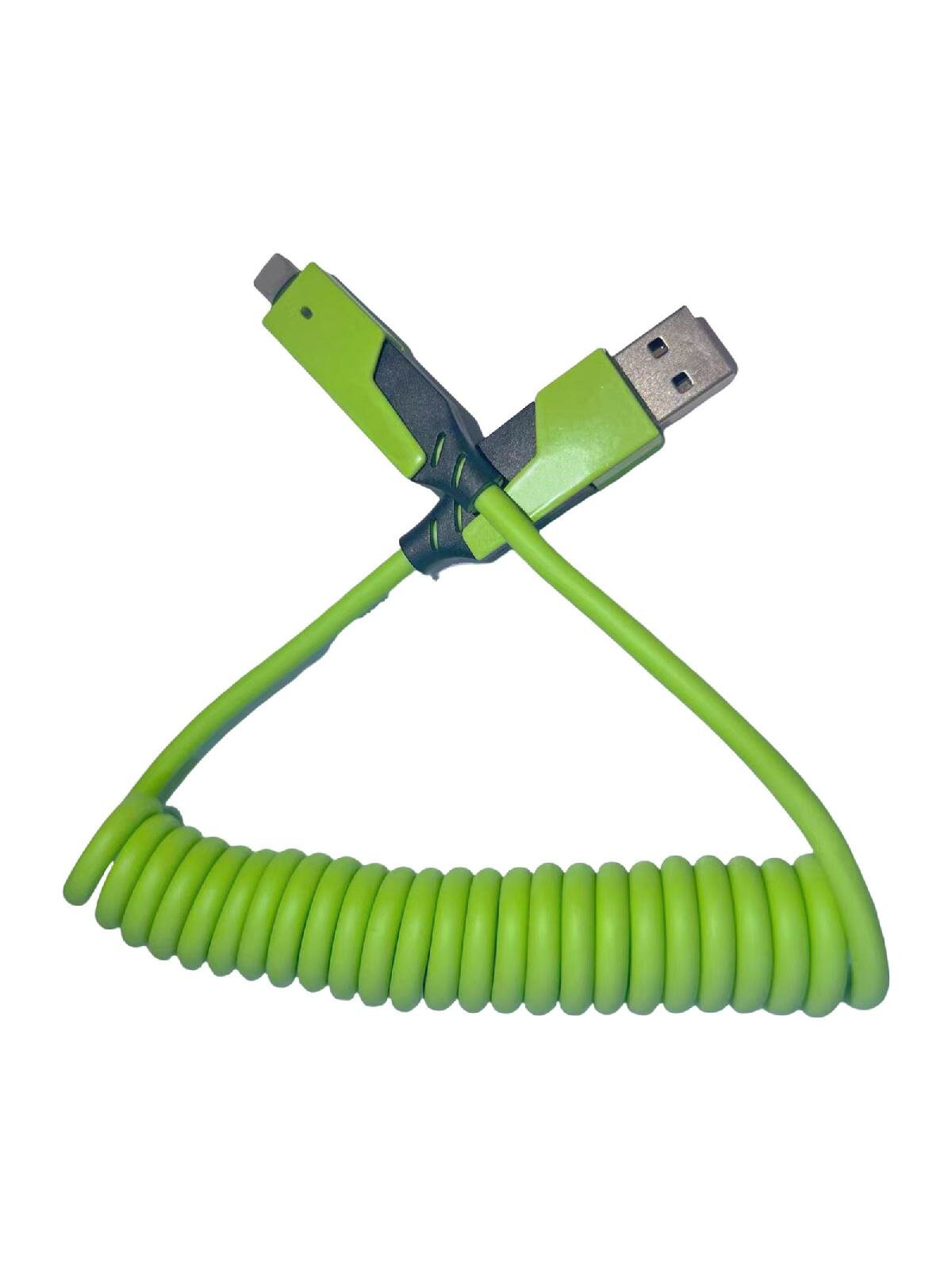 Портативный провод для зарядки 4 в 1, линейный пружинный удлинитель, шнур небольшого размера