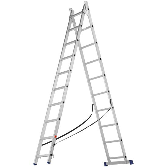 Лестница Сибртех 2 х 10 ступеней, алюминиевая, двухсекционная, Россия, 97910