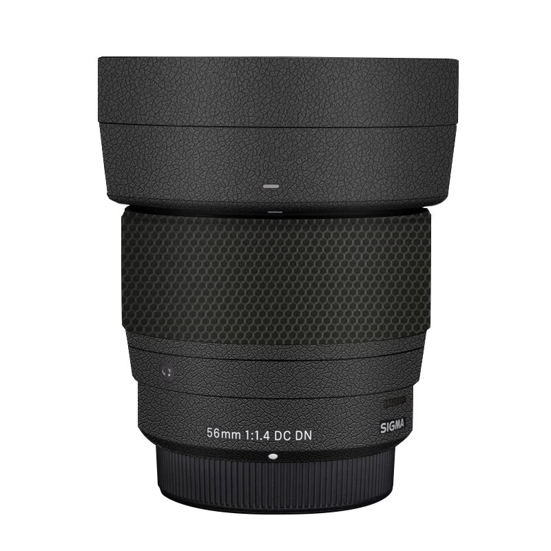 Защитная пленка для объектива Sigma 56mm f/1.4 DC DN M43 - Черный кожаный узор для беззеркальной камеры