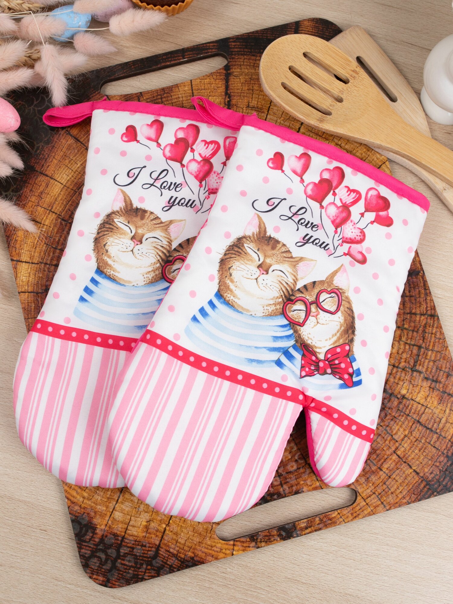 Набор прихваток-рукавиц 2шт. 17х27см