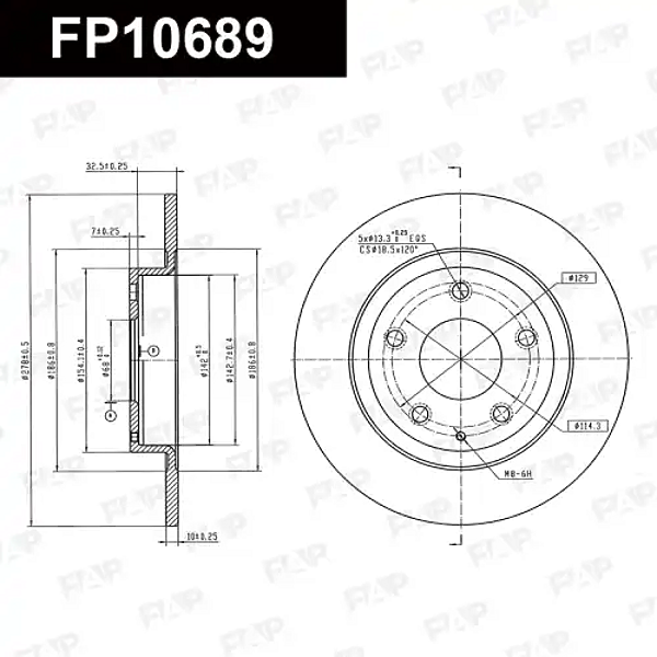 FAP FP10689 диск тормозной Mazda (Мазда) 6 estate (gj, gl) atenza
